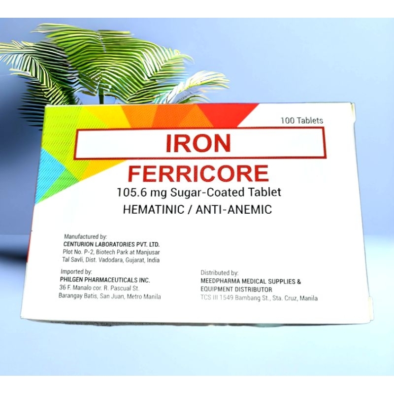 Iron Ferricore Ferrous Sulfate 105.6mg 100 tablets | Shopee Philippines
