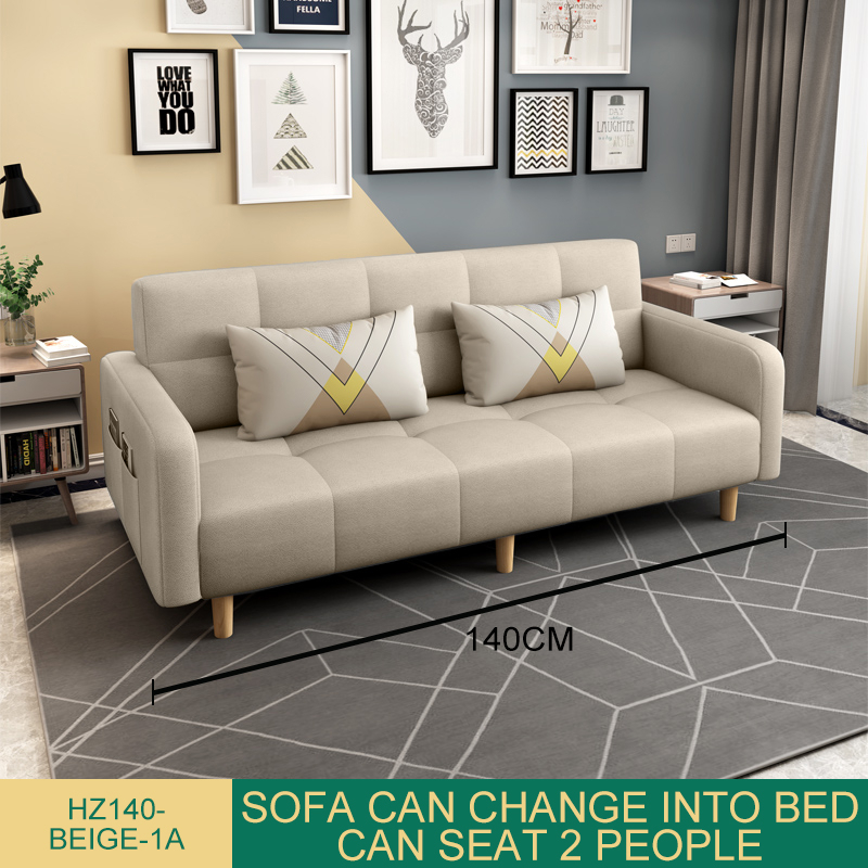 Sofa Bed 1-3 Seaters Foldable - Heavy Duty Fabric Couch with Free ...