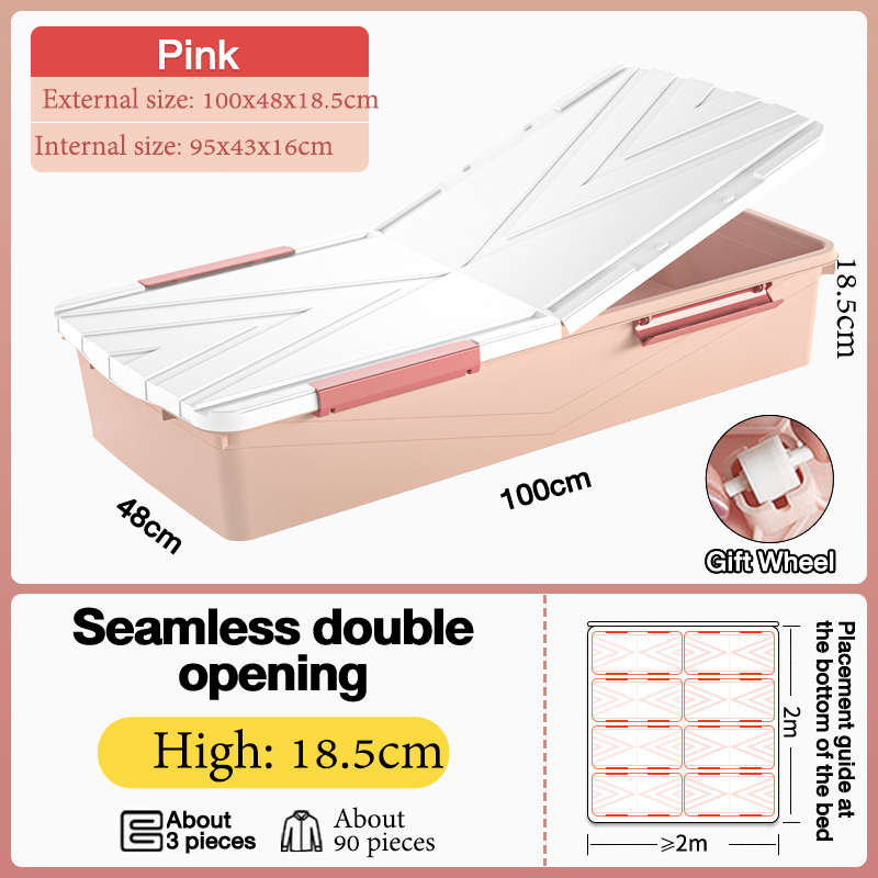 MUJU Storage Box Under The Bed With Wheels Oversize Plastic Bin ...