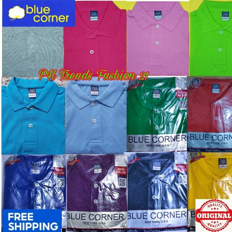 Original Blue Corner Polo Shirts Plain Colored mens wear & Unisex ...