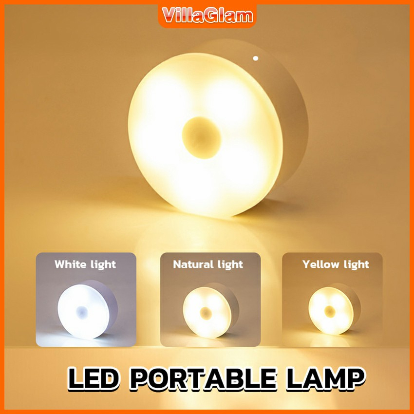 Stick Tap Push Lamp Night Light USB Rechargeable Stick-on Push Light ...