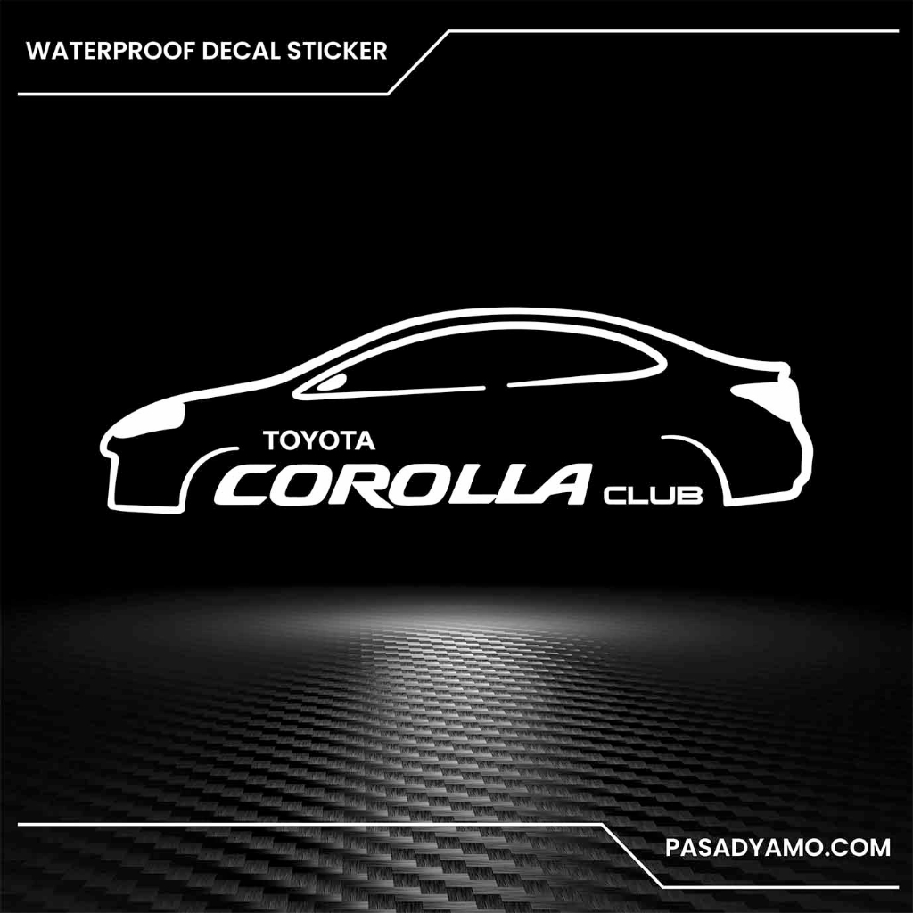 Toyota Corolla Club Decal Sticker for Cars, Laptops 8 x 2.25 inches ...