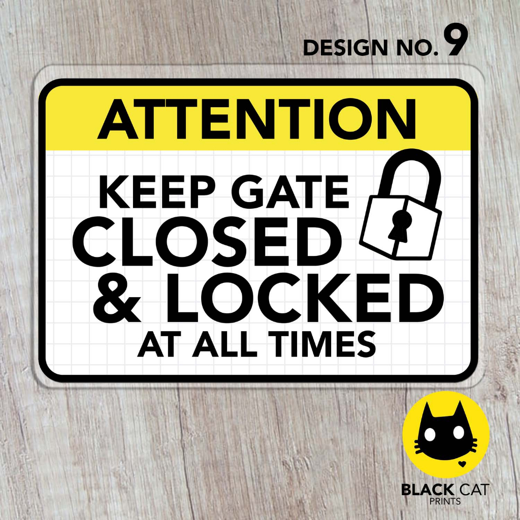 Keep Closed and Locked Sign for Gate or Door / Laminated Signage / Sign ...