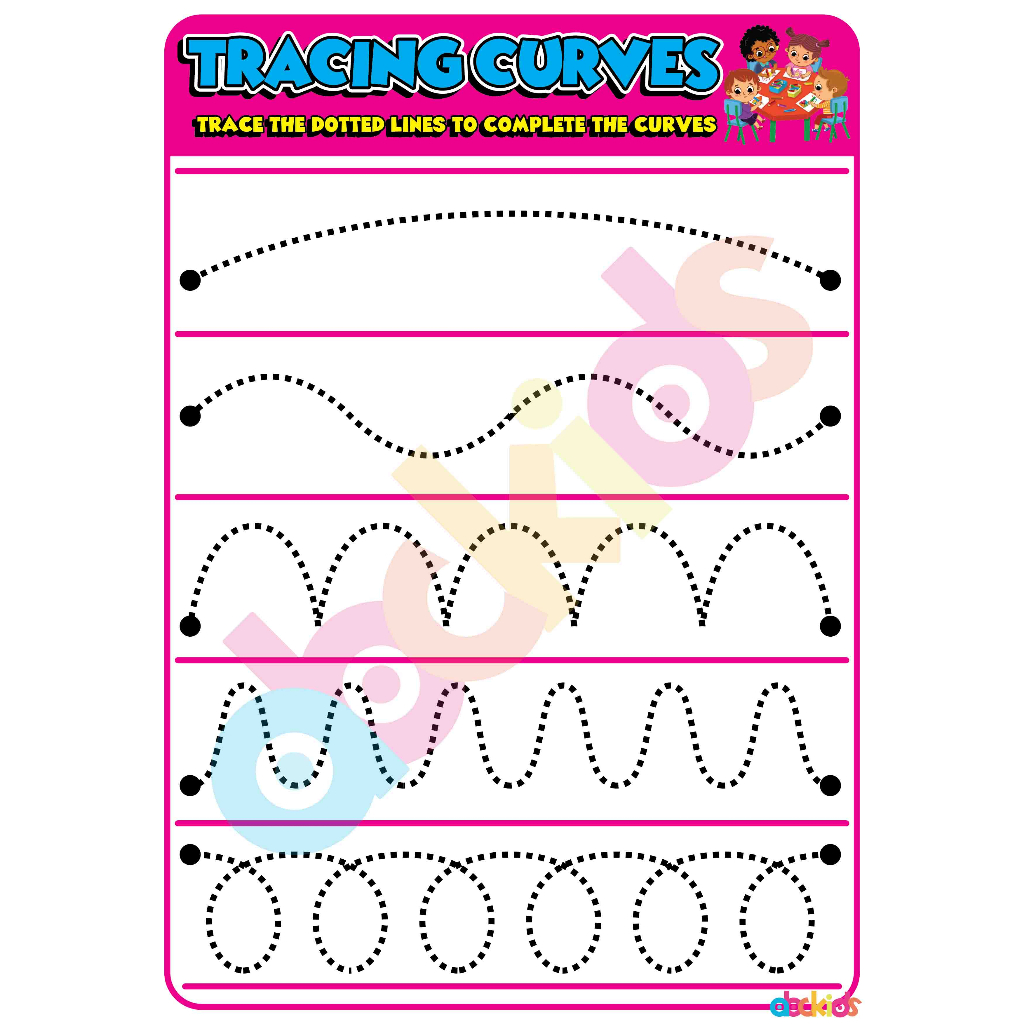 Tracing Charts for Kids with Free Mini Pen and Eraser - Laminated in A4 ...