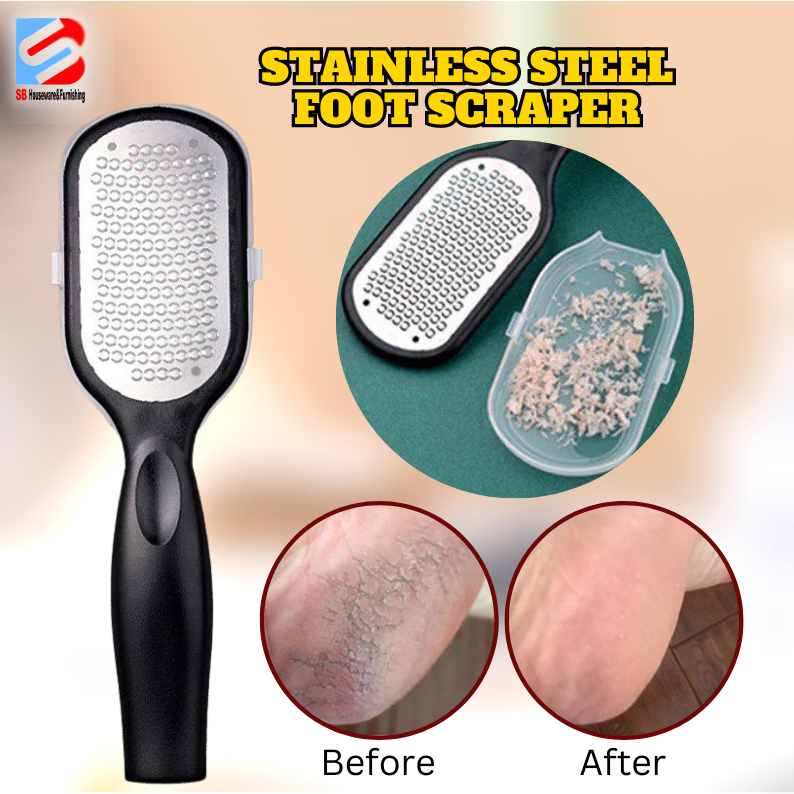 Pedicure Foot File Callus Remover Stainless Steel Foot Scraper Portable ...