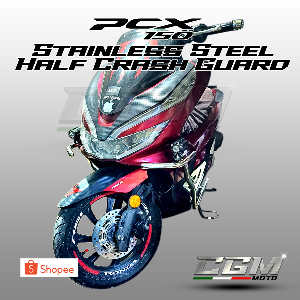 ⭐️HONDA PCX 150/160 HALF CRASH GUARD W/MDL BRACKET & TOP BOX BRACKET ...