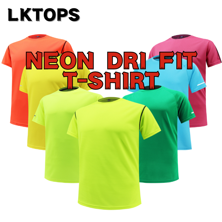 LKTOPS Drifit T shirt American Size Neon Green Top Casual Sports Wear ...