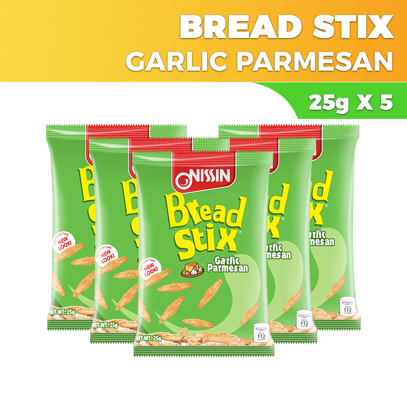 Nissin Bread Stix Garlic Parmesan 25g X 5 | Shopee Philippines