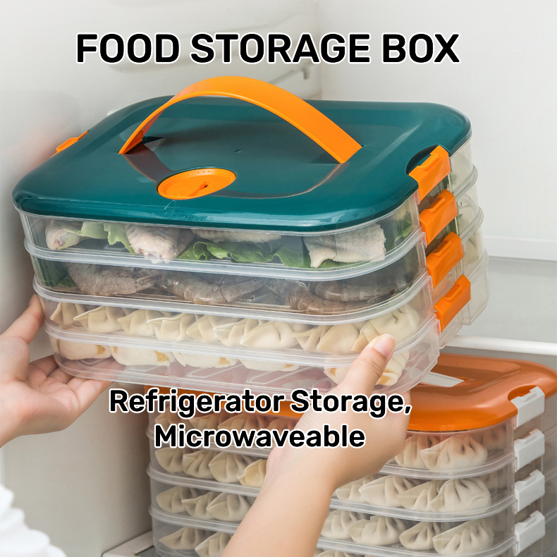 Dumplings Storage Box Food Organizer Refrigerator Food Multi-Layer Food ...