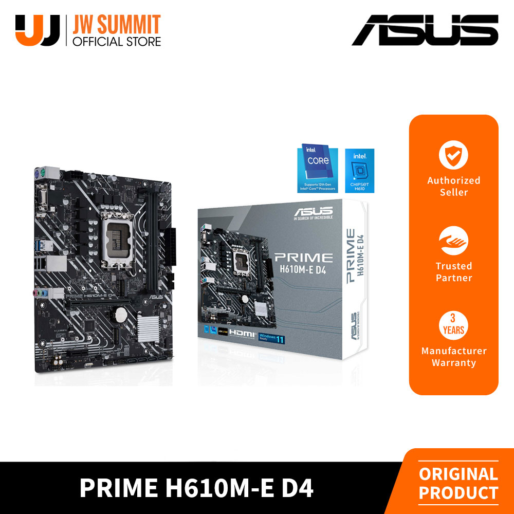 Asus PRIME H610M-E D4 MicroATX Intel H610 LGA1700 Ultrafast Connectivity Motherboard | Shopee ...