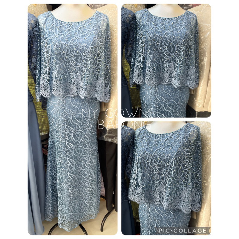 Dusty blue principal sponsor / mother / ninang gown (full lace ... Dusty blue principal sponsor / mother / ninang gown (full lace ...