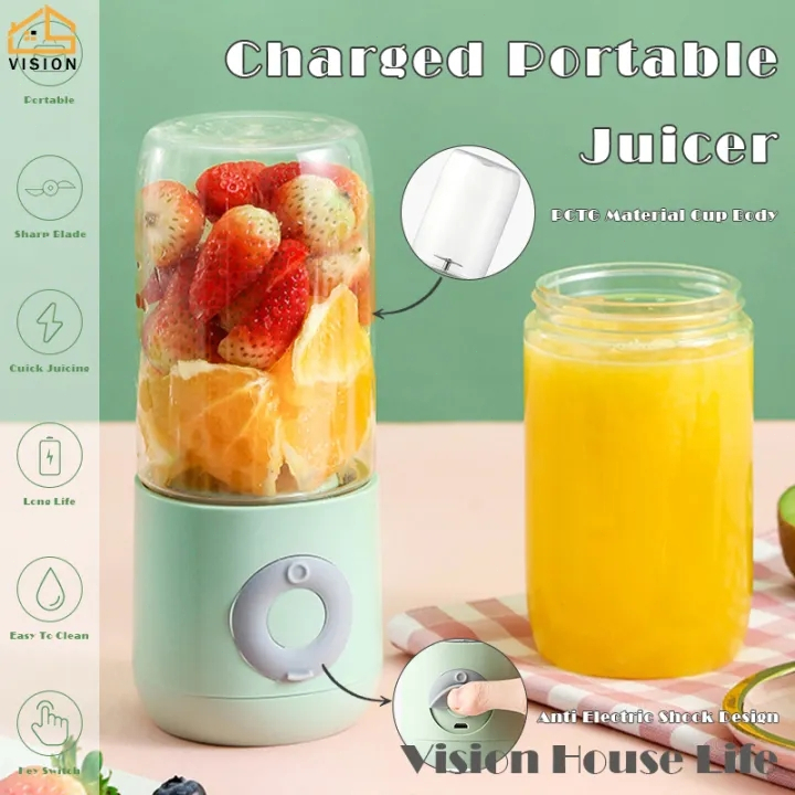 COD Portable Blender 300mL Pocket Size Fruit Blender USB Charged ...