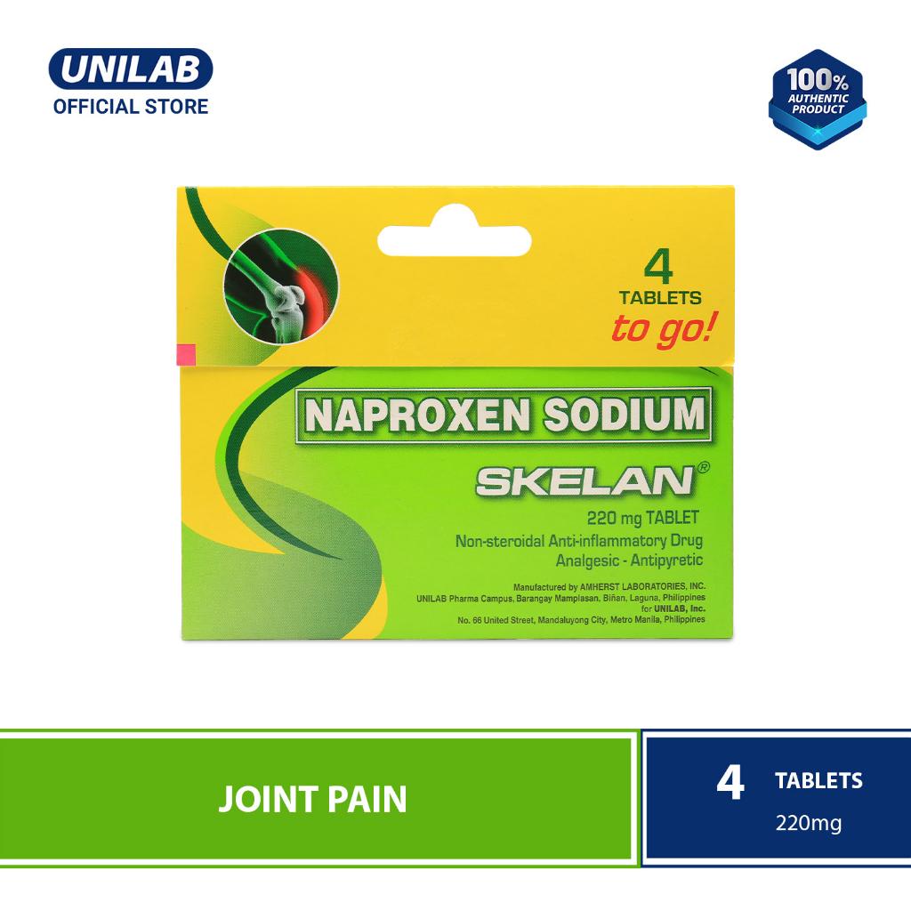 Unilab Skelan 220 mg 4 Tablets - Fast and Long-Lasting Relief From Pain ...