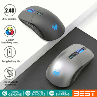 Wireless Rechargeable Bluetooth Mouse Silent Gaming Mouse 2.4G USB ...
