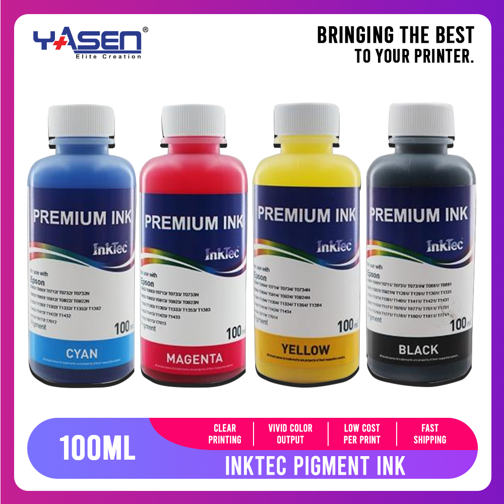 Inktec Premium Pigment Ink for Epson 100ml 4 Colors | Shopee Philippines
