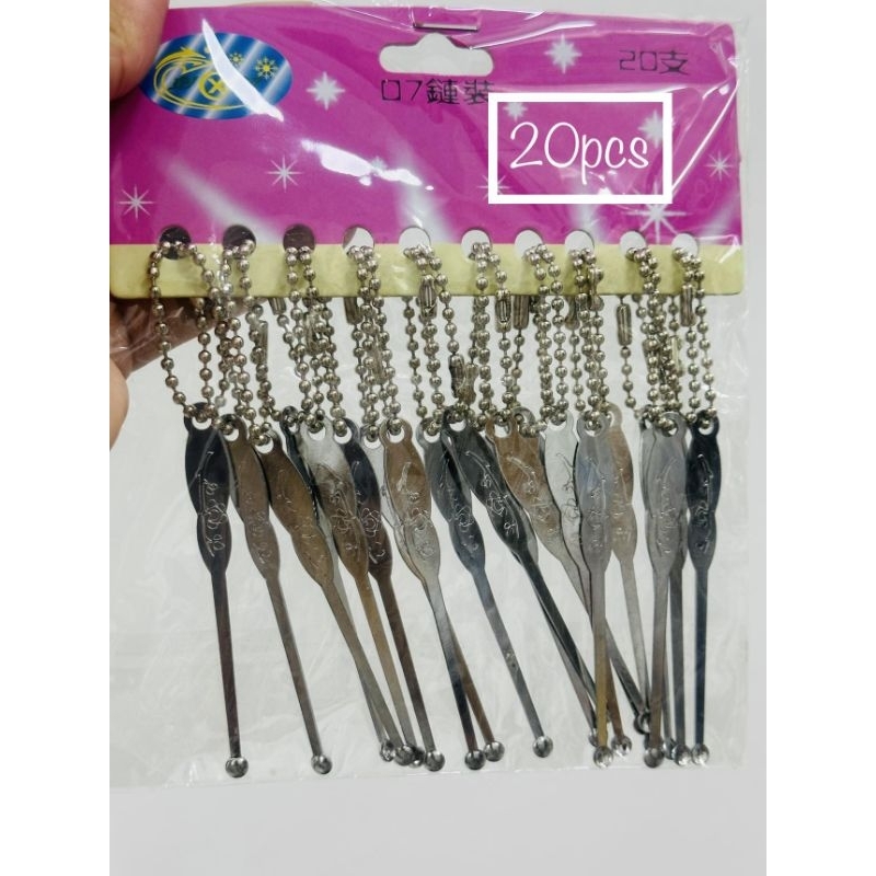 20pcs metal with chain earpick ear wax remover ear pick earwax ...