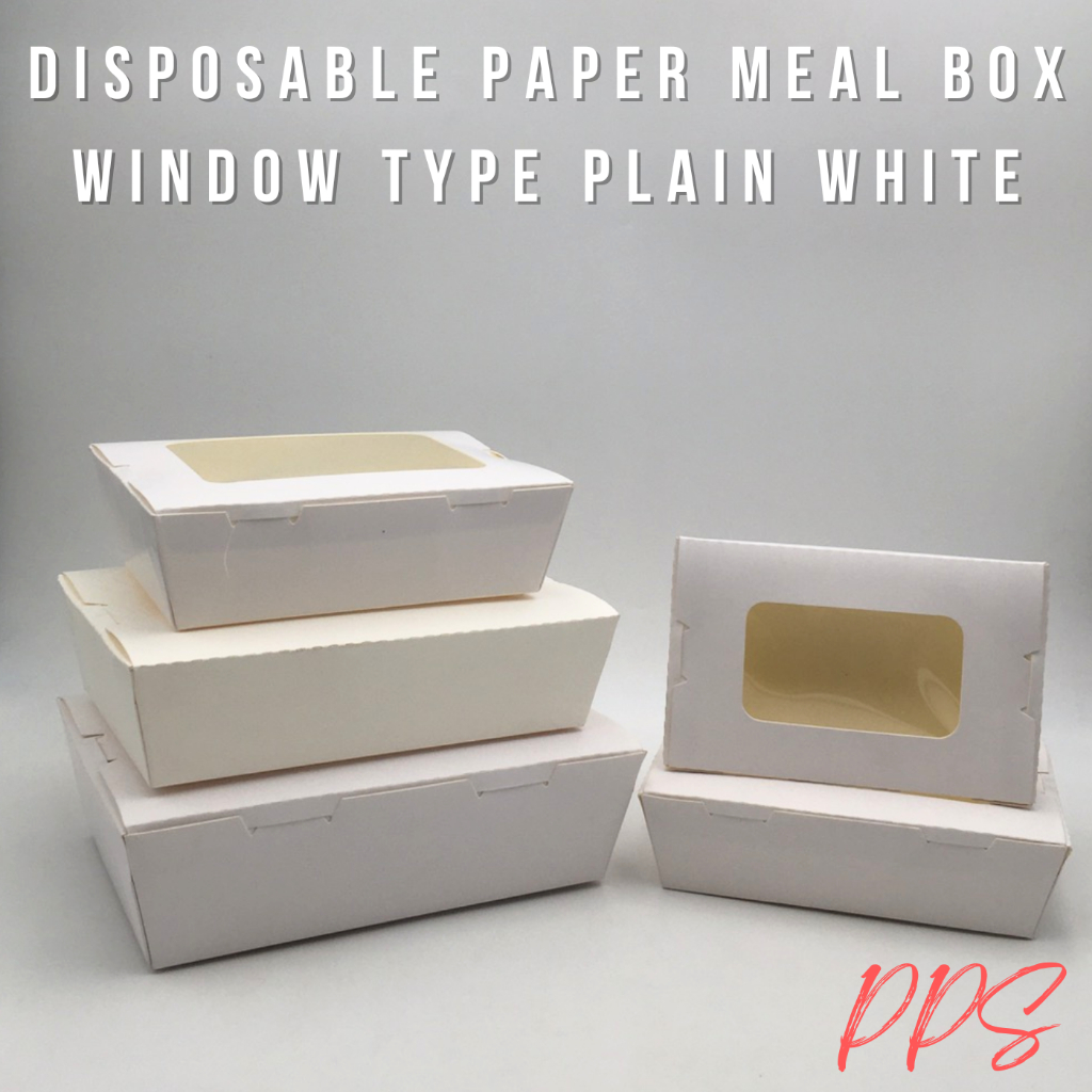20pcs/50pcs Disposable Paper Meal Box Kraft Takeout Box Window Type ...