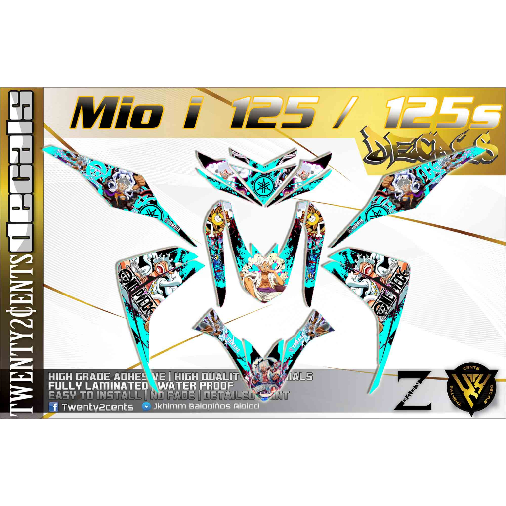 Yamaha Mio i 125 / 125s Decals High-Quality Stickers (onepiece, Luffy ...