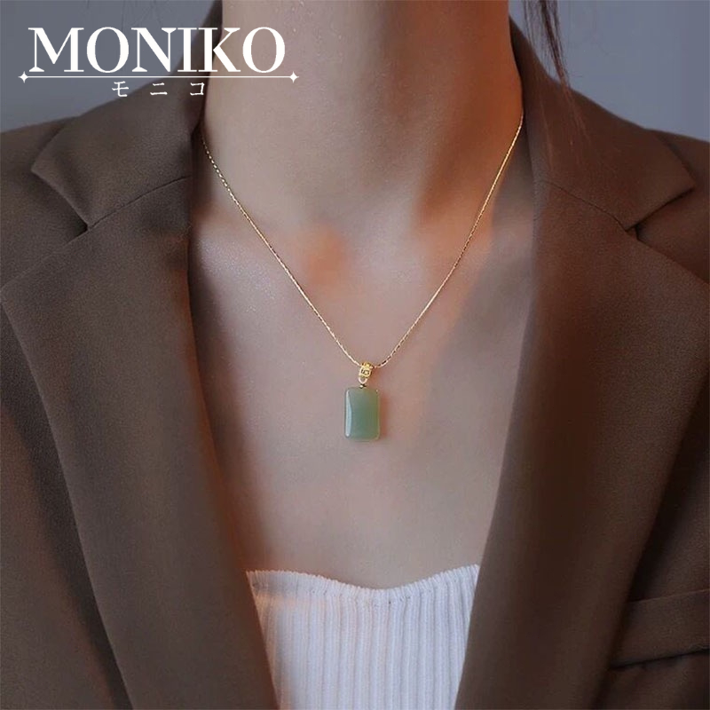MONIKO Unfade Not Allergic 24K Vietnam Sand Gold Hetian Jade Inlaid ...