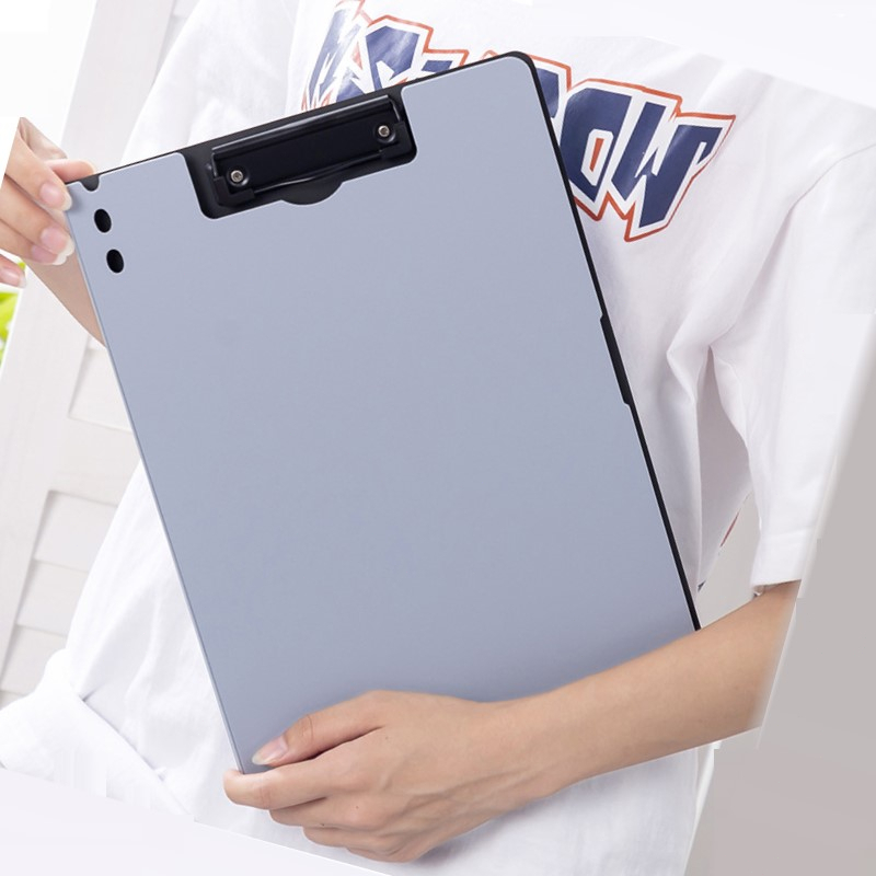 Gray Clip Foldable Cover Foldable Clip Board With Pen Holder Clipboard ...