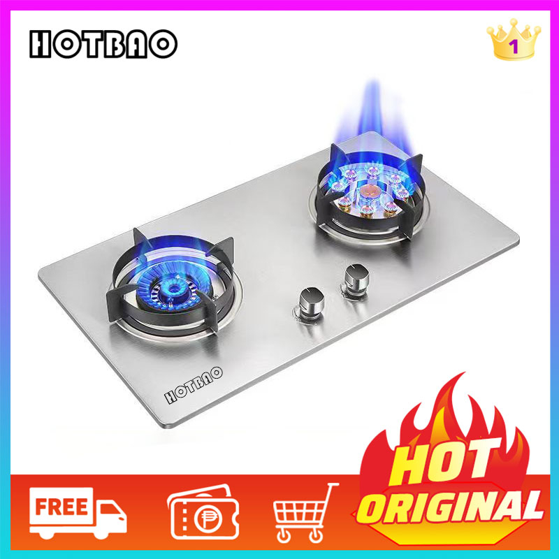 Gas Stove Recessed LPG Stainless Steel Large Gas Stove Dual Cooktop ...