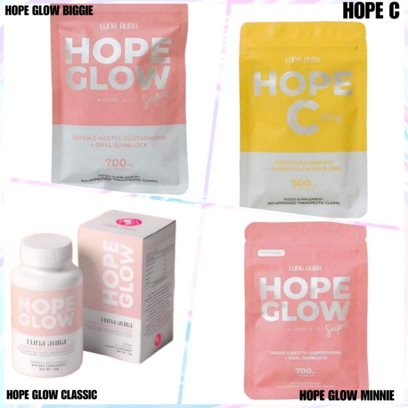 HOPE GLOW ADVANCED GLUTATHIONE / HOPE GLOW BIGGIE / HOPE GLOW MINNIE ...