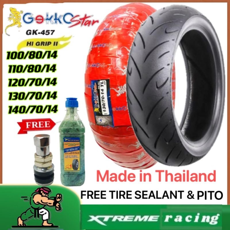 Vee rubber Gekko GK-457 Hi-grip ll x14 For Aerox FREE TIRE SEALANT ...