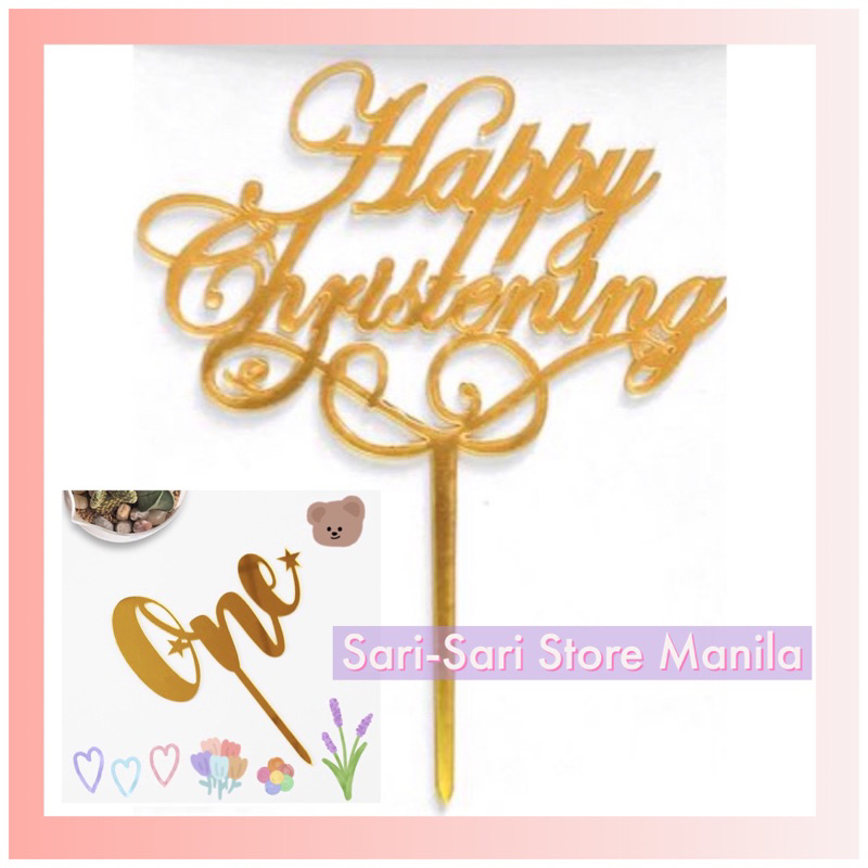 One cake Happy Christening topper first birthday cake topper Birthday ...