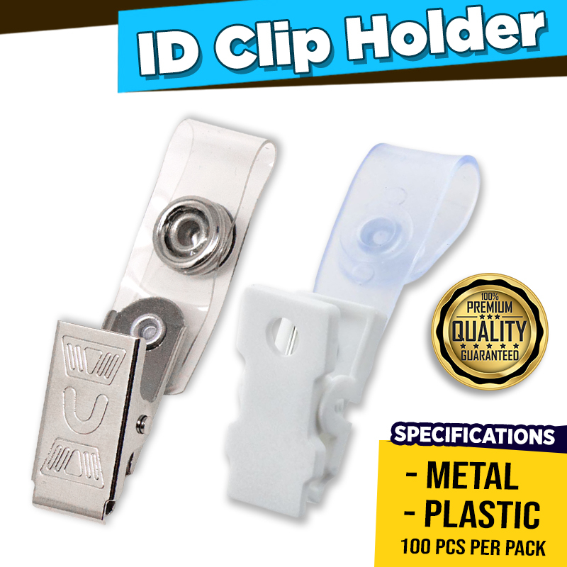100pcs - Plastic ID Clip Holder White For Cards | Shopee Philippines