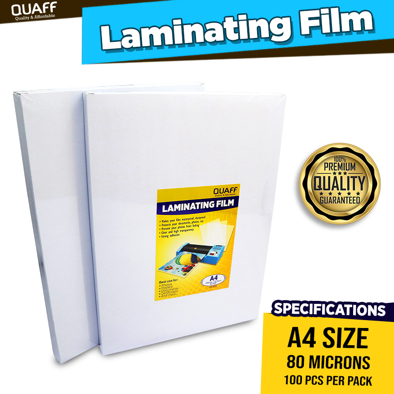 QUAFF Laminating Film A4 Size 80 Microns - 100 sheets per pack | Shopee ...