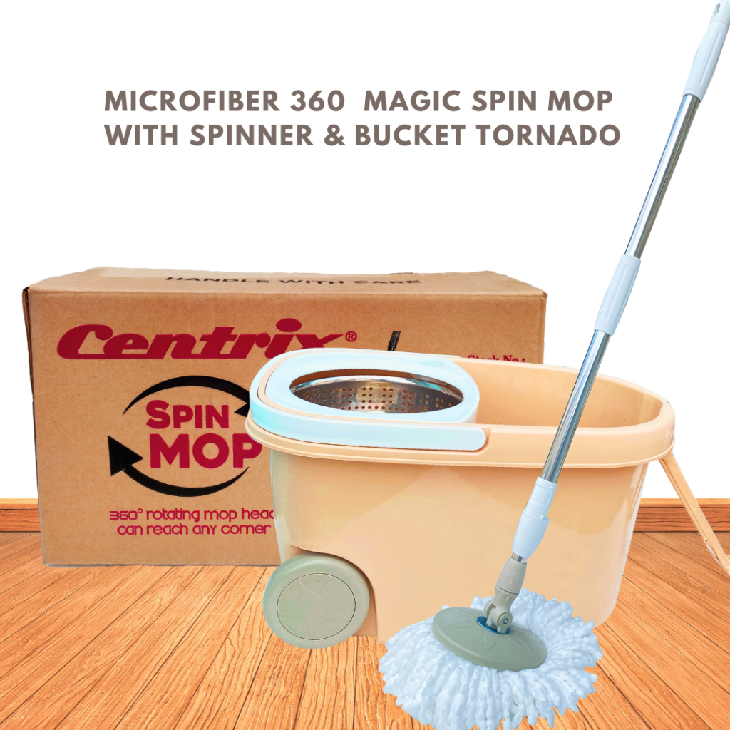 Microfiber 360 Magic Spin mop Wth Spinner & Bucket Tornado | Shopee ...