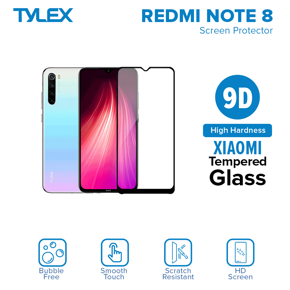 Tylex 9D Full Tempered Glass Screen Protector for REDMI Note 7 Note 8 ...