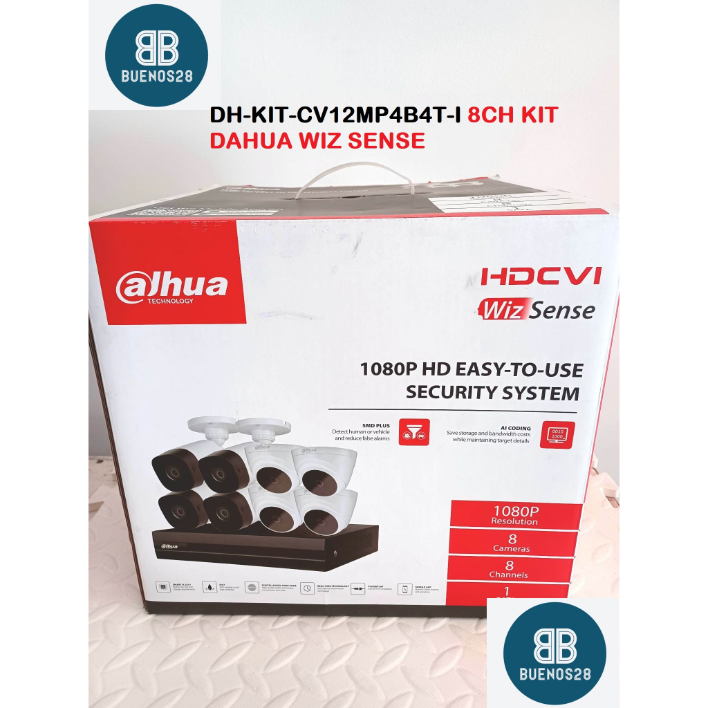 DAHUA CCTV DH-KIT-CVI2MP4B4T-I WIZSENSE 8CH KIT/HDCVI CAMERA | Shopee ...