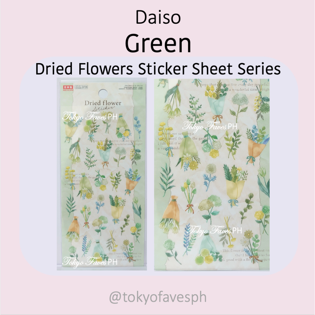 Daiso Dried Flowers Sakura Cherry Blossoms Use Japanese Plum Sticker ...