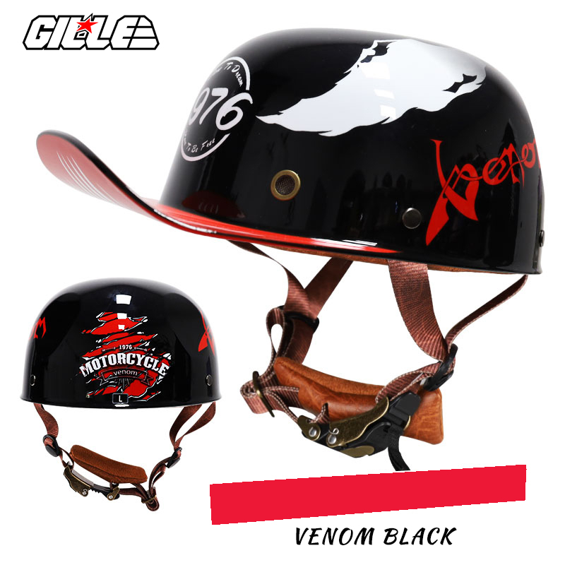 Gille Helmet NTS-VERSION1 Vintage Motorcycle Helmets Half Face Classic ...