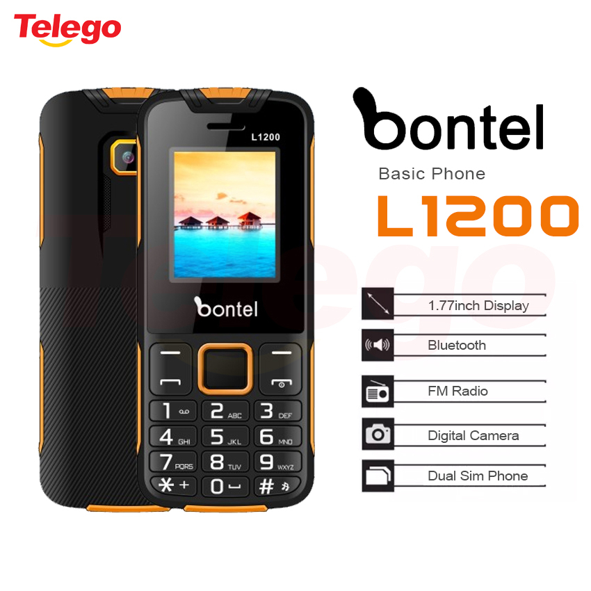 Bontel L1200 Basic Mobile Phone 1000mAh Dual Sim with MP3 MP4 FM Radio ...