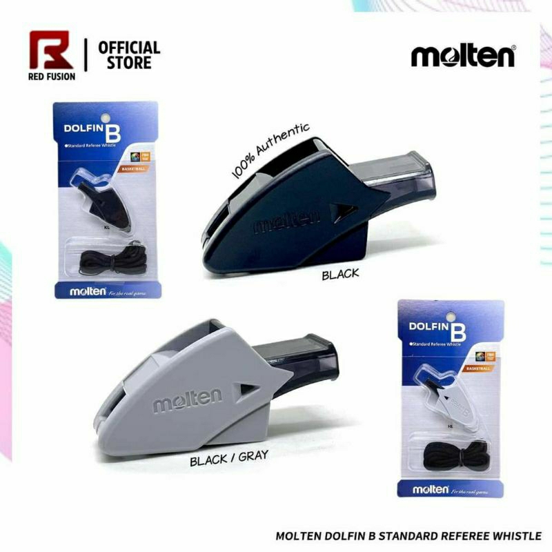 Molten Dolfin B / Molten Pro Whistle Authentic Black and Grey | Shopee ...
