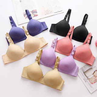 Summer Thin Cup Women's Plus-Size Wireless Cotton Bra Cup B | Shopee ...