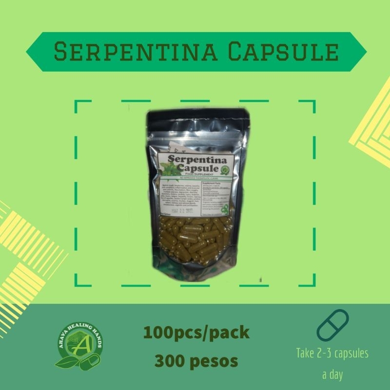 Serpentina Capsule (50/100pcs) Organic - Natural Wellness ni Pastor ...