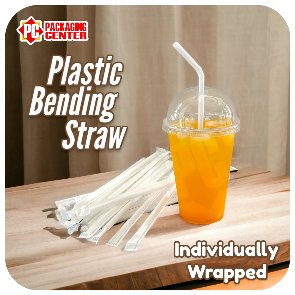 Individual Wrap Plastic Bending Straw [100pcs] (Pc Packaging Center ...
