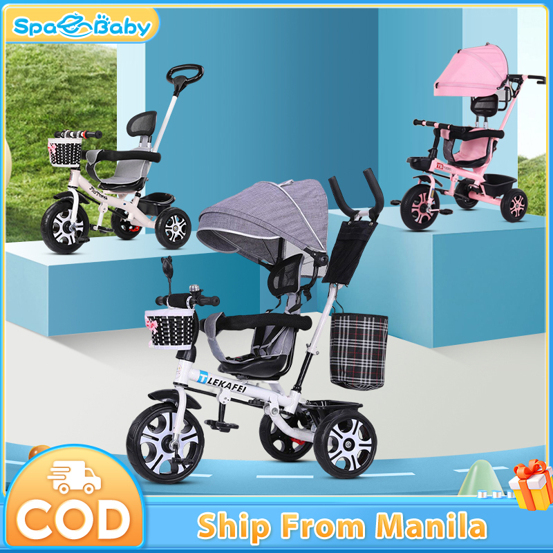 Baby stroller bike baby tricycle with push handle two modes kids bike BikeKids Trike | Shopee ...