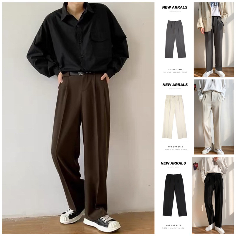 JL KOREAN WIDE LEG SLACKS FOR MEN PREMIUM QUALITY 3 COLORS SIZE M TO ...