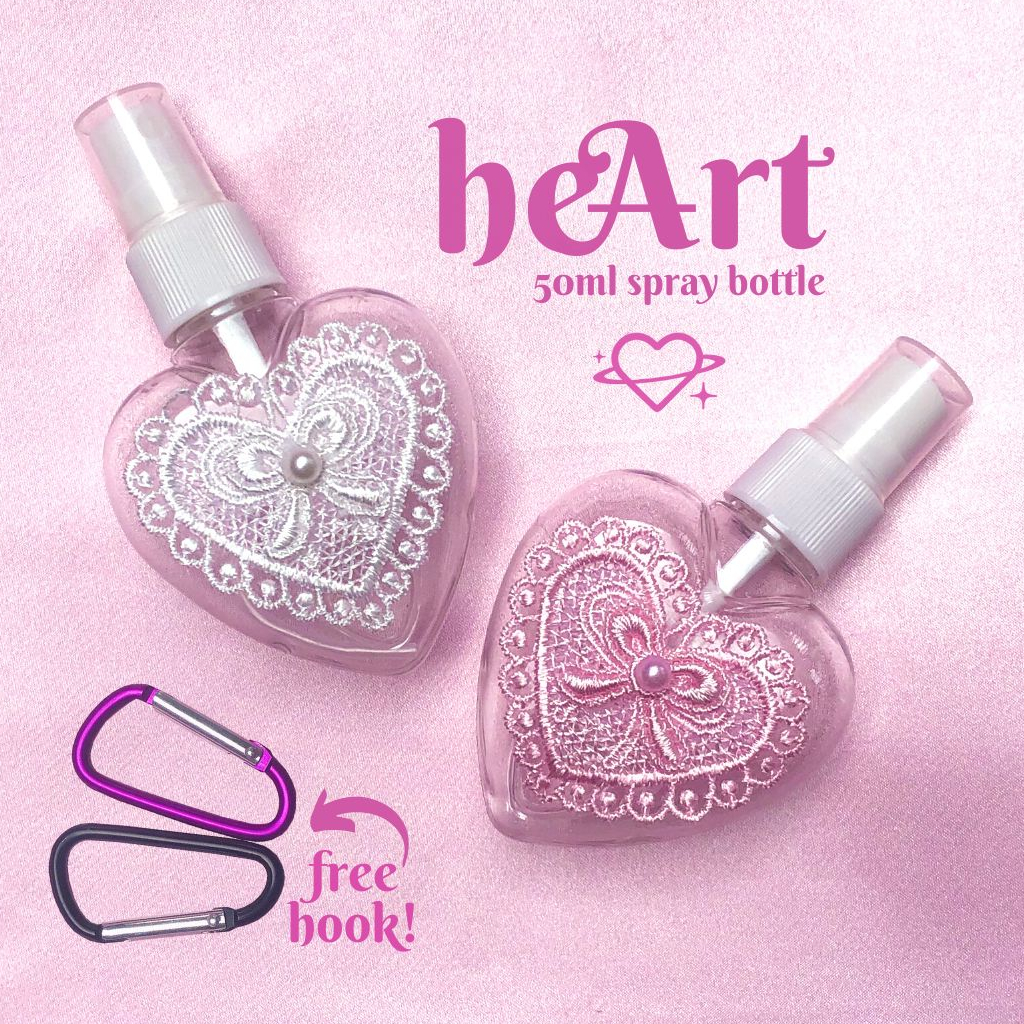Coquette, Lace Heart, Alcohol Spray Bottle, 50ml (with free pouch and ...