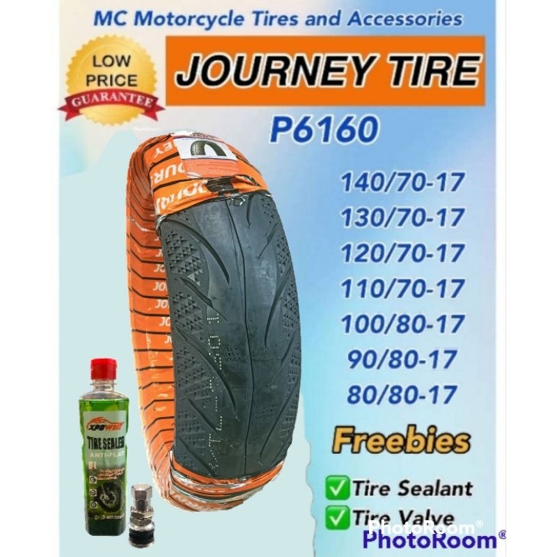 JOURNEY TIRE TUBELESS SIZE'17 WITH SEALANT & PITO | Shopee Philippines