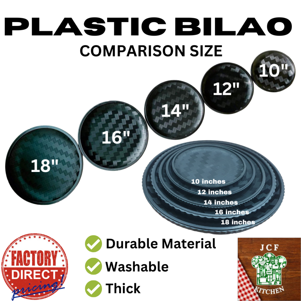 JCF KITCHEN STORE | 5PCS BLACK BILAO | SIZE 10, 12, 14, 16, 18 | RATTAN ...