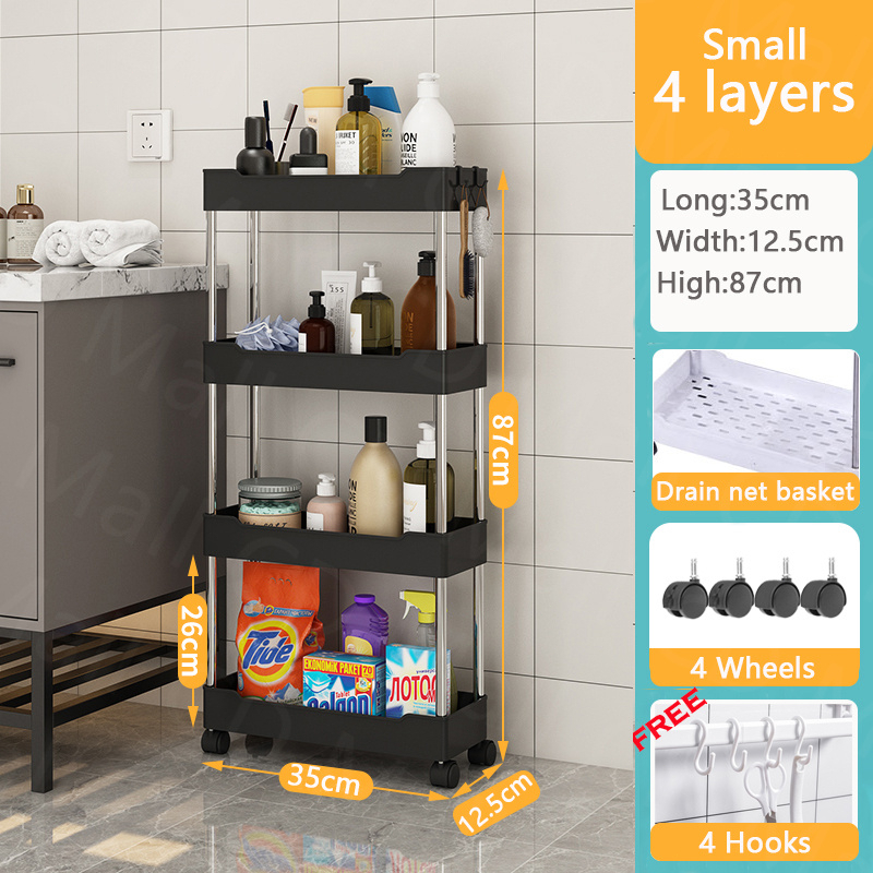 Bathroom Organizer Rack 3/4/5 Layer Crevice Organizer Rack Kitchen ...