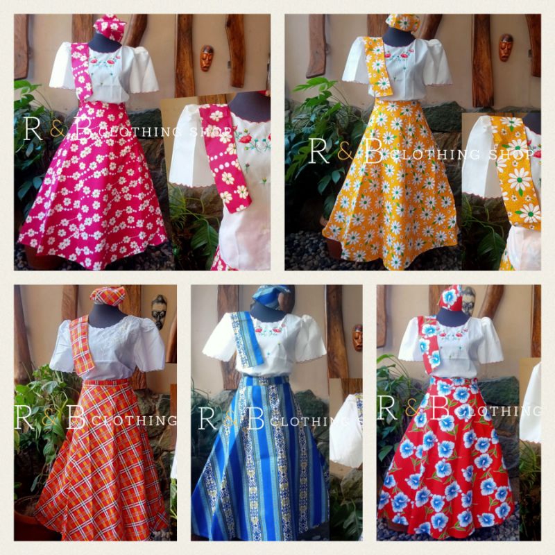 ADULT BARO'T SAYA ⭐ KIMONA TERNO , FILIPINIANA ⭐ FOLK DANCE , CHECKERED/FLORAL 4-IN-1 KIMONA ...