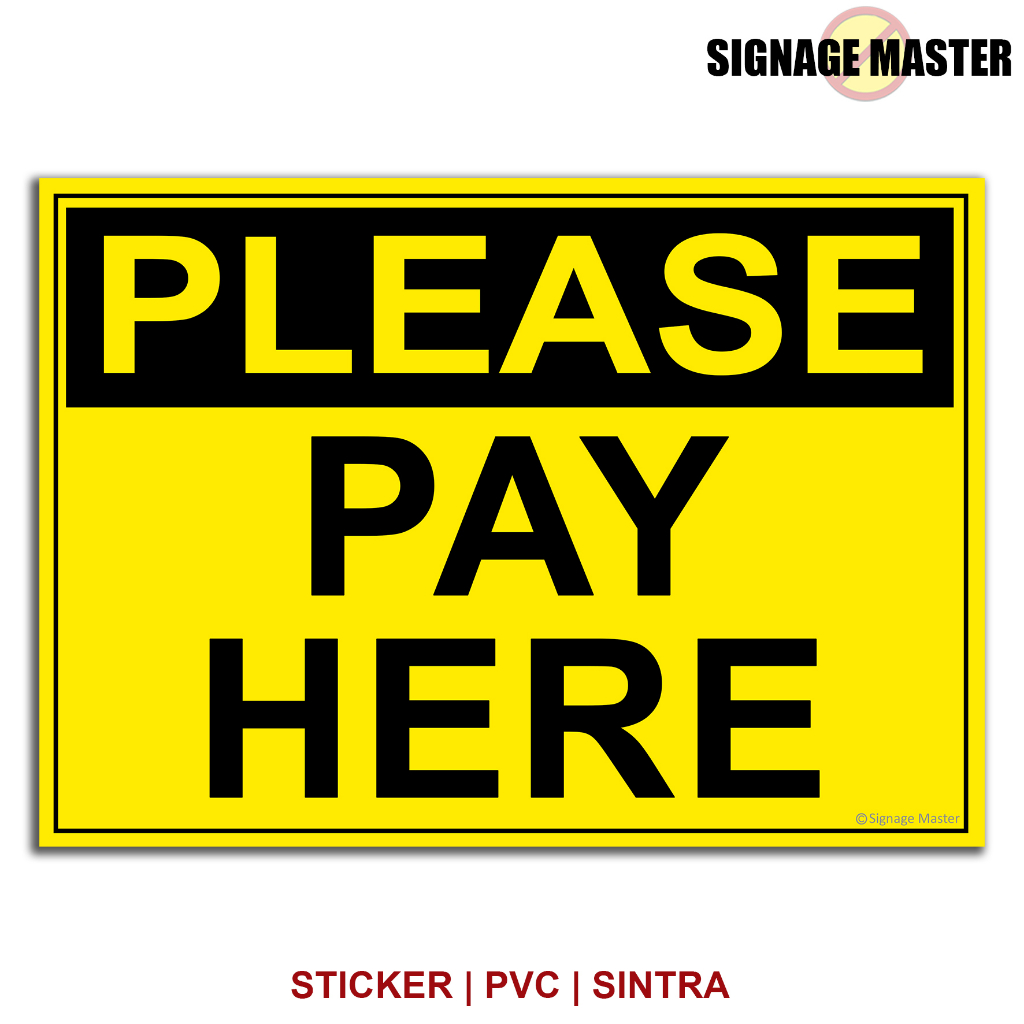 Pay Here - Signage Sticker PVC Sintra Board - A4 Size | Shopee Philippines