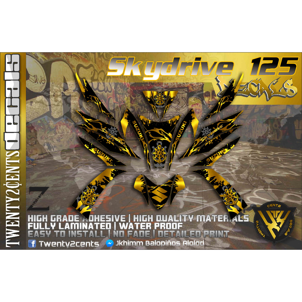 Suzuki Skydrive 125 Decals High-Quality Stickers (anchor) | Shopee ...