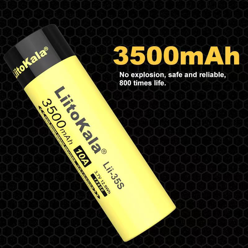 2pcs LiitoKala Lii-35S 18650 Battery 3.7V Li-ion 3500mA 10A Power ...
